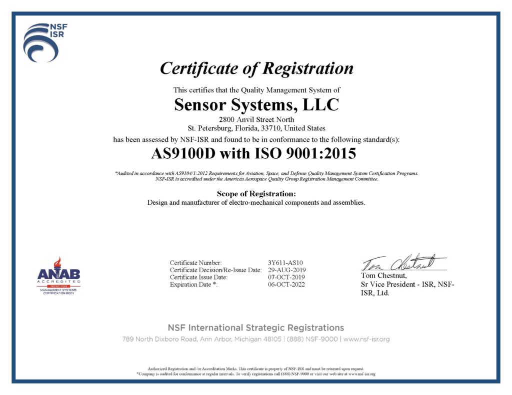 Quality - Sensor Systems